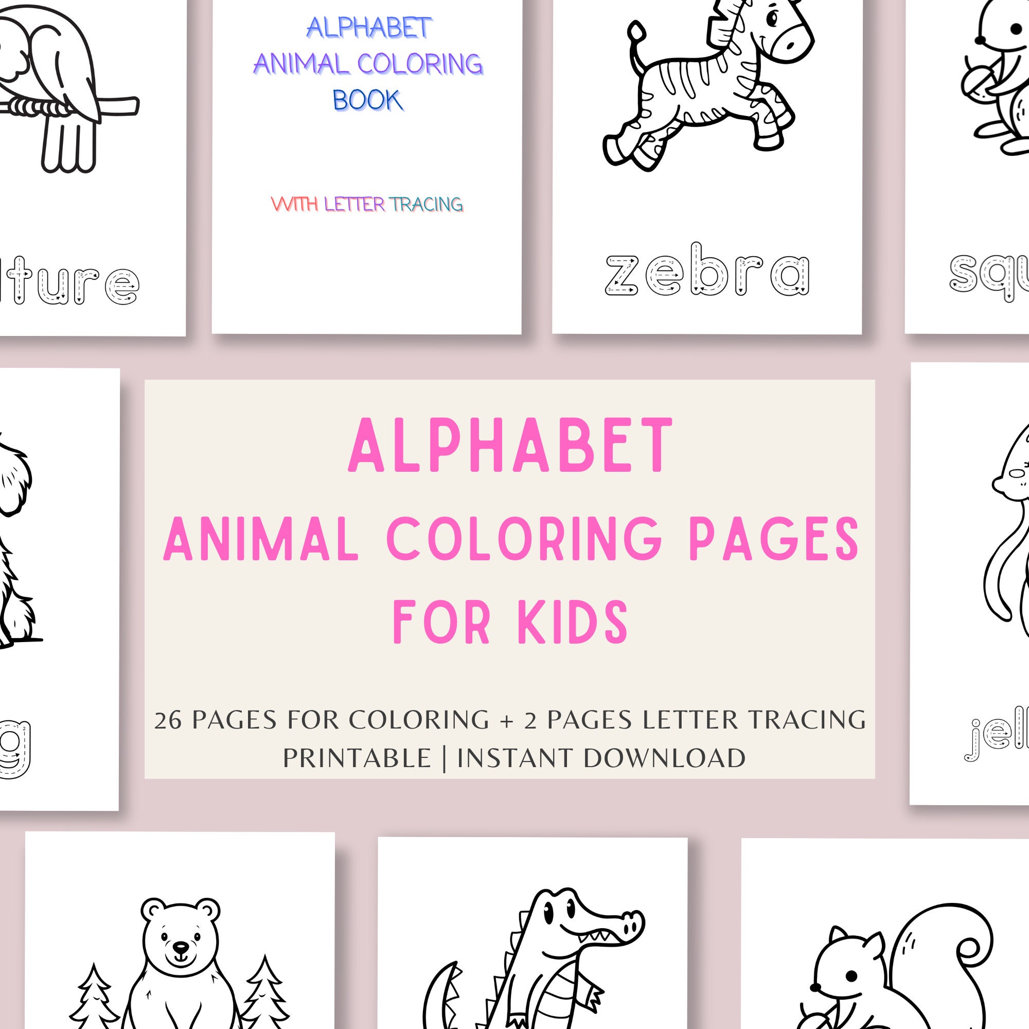 Alphabet Animal Coloring Pagesprintable Coloring Pages Adult Coloring ...