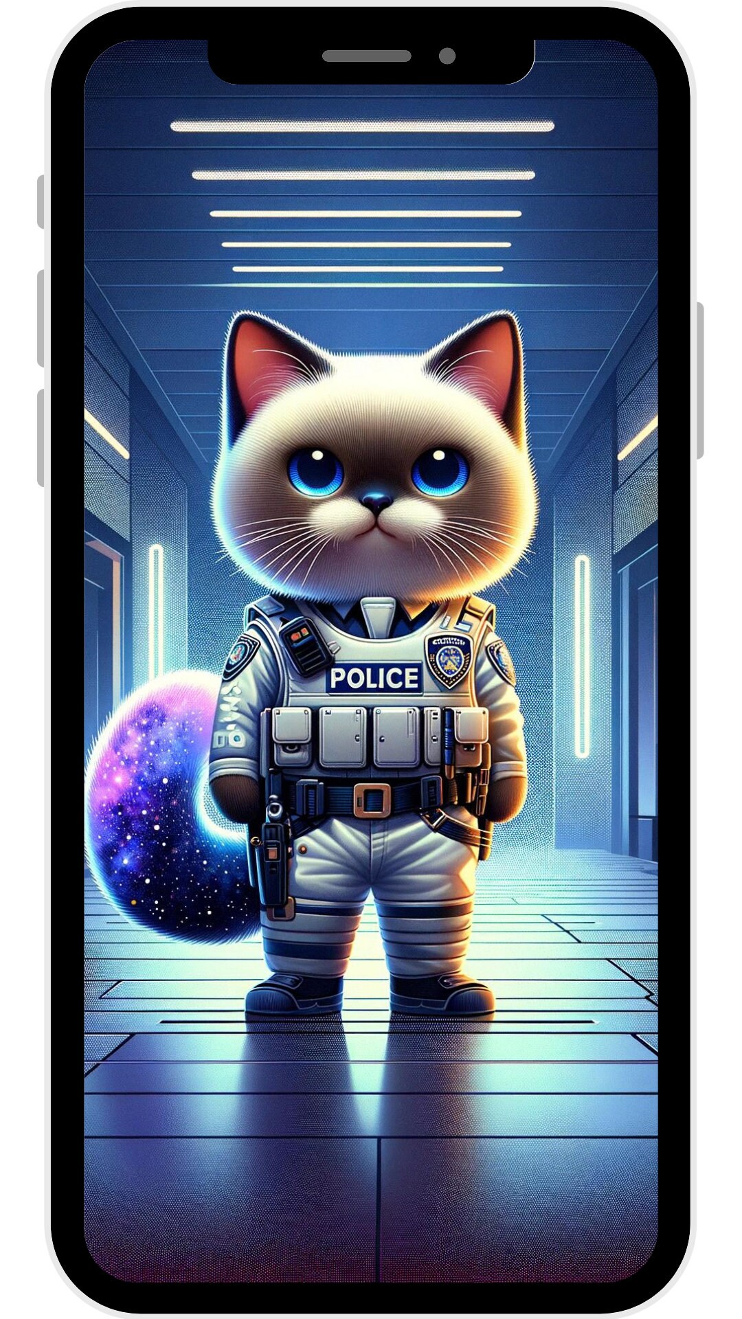 Interstellar Patrol Cat Sci-fi Police Cat Digital Artwork for Phone - Etsy