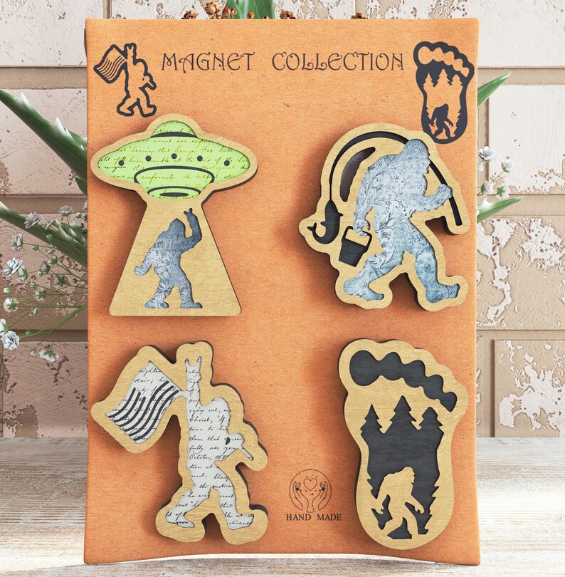 Bigfoot Magnet SVG | Yeti Laser Cut File | Funny Cryptid Fridge Decor ...