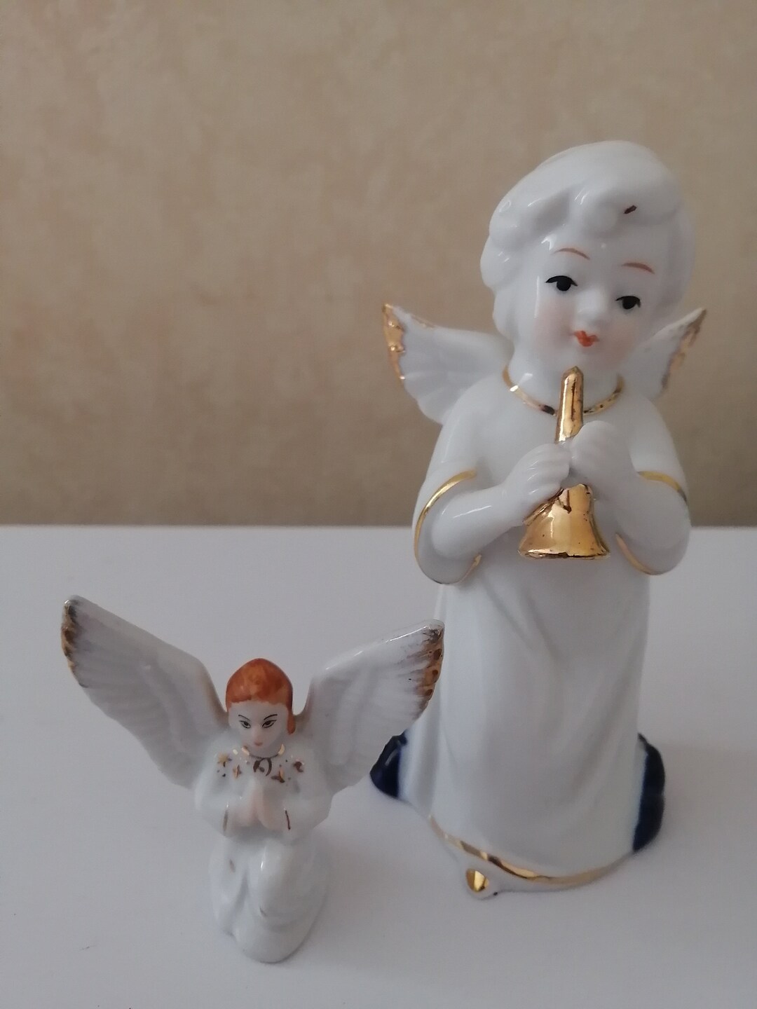 Vintage Porcelain Angel Figurine Little Angel Figurine as a Bonus - Etsy