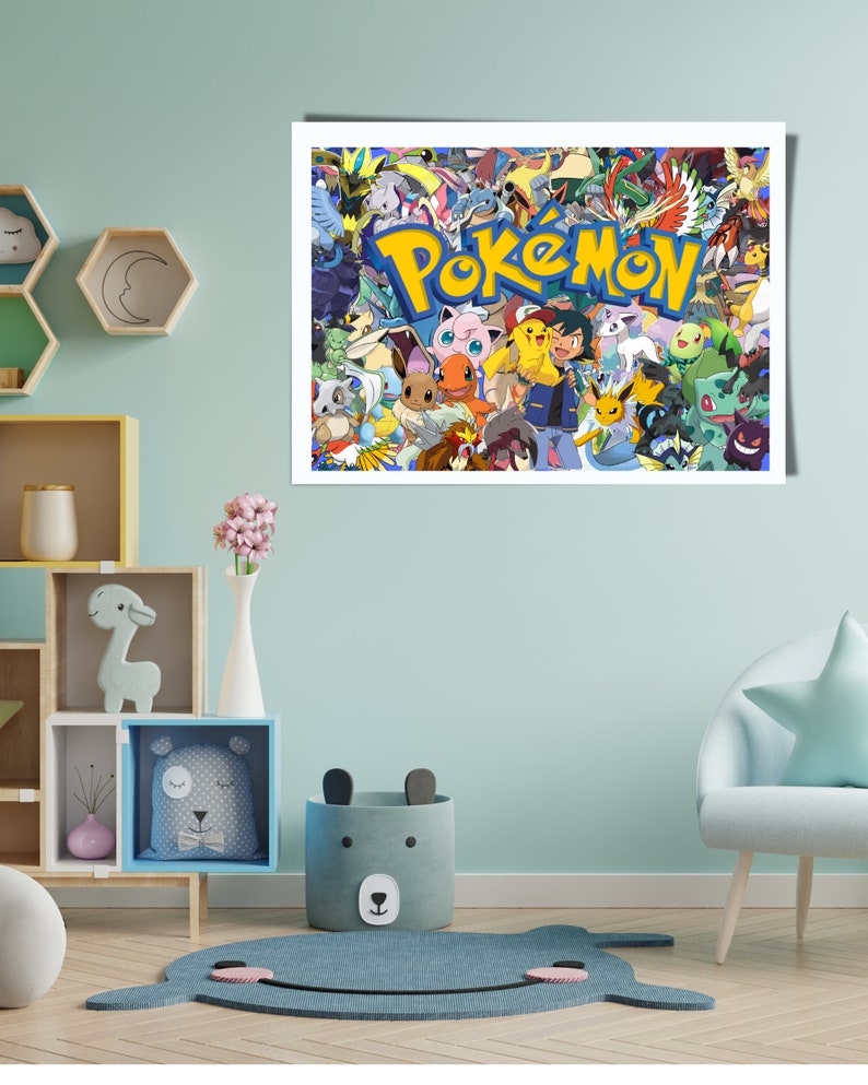 Pokemon Poster, Digital Wall Art, Instant Download, Kids Room Decor ...