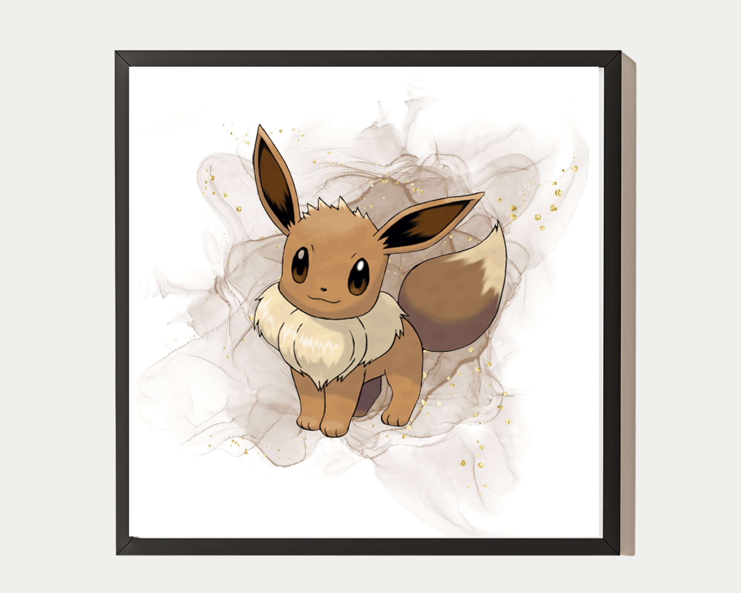Eevee Eeveelutions Poster Set of 9 Glitter, Pokemon Wall Art, Digital ...