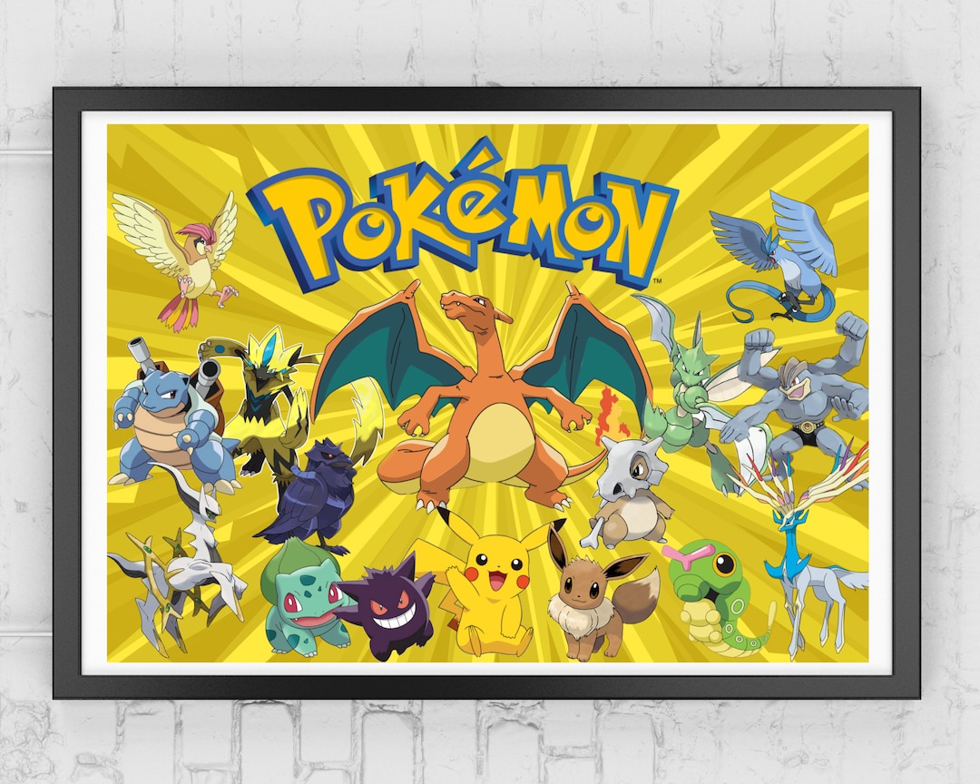 Pokemon Poster, Digital Wall Art, Instant Download, Kids Room Decor ...