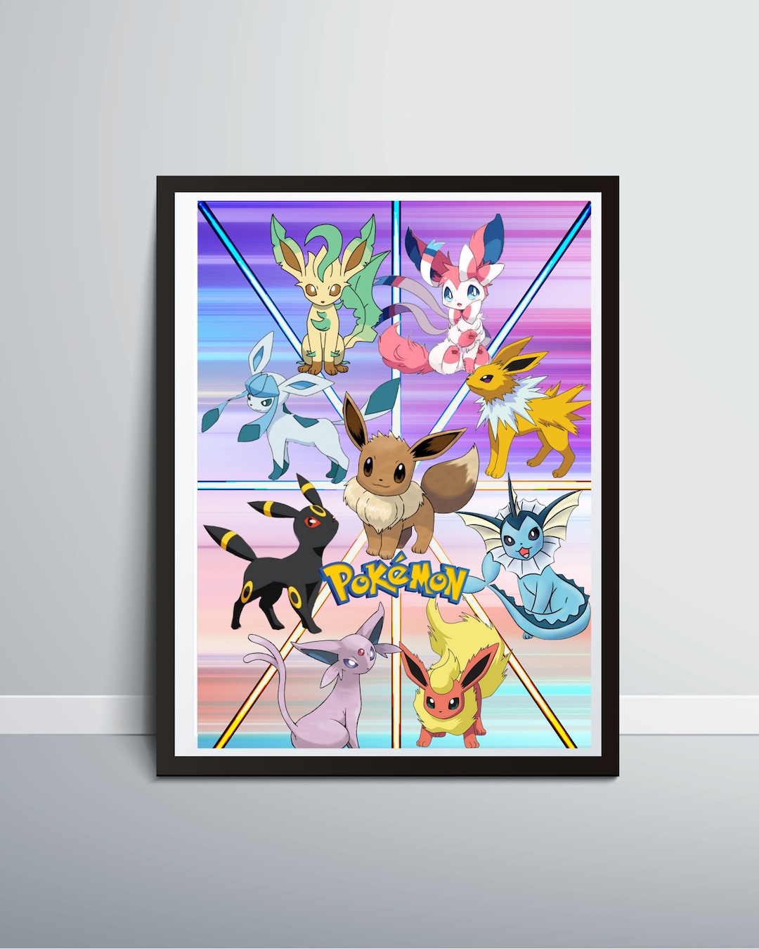 Eevee Evelutions Poster, Pokemon Wall Art, Digital Poster Instant ...