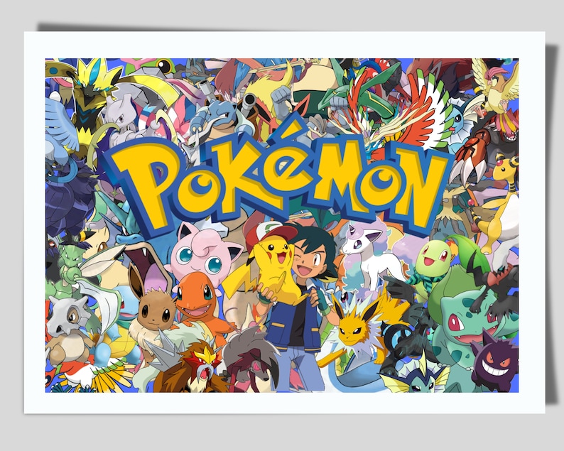 Pokemon Poster, Digital Wall Art, Instant Download, Kids Room Decor ...