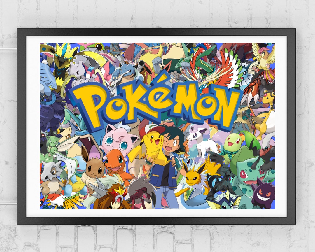Pokemon Poster, Digital Wall Art, Instant Download, Kids Room Decor ...