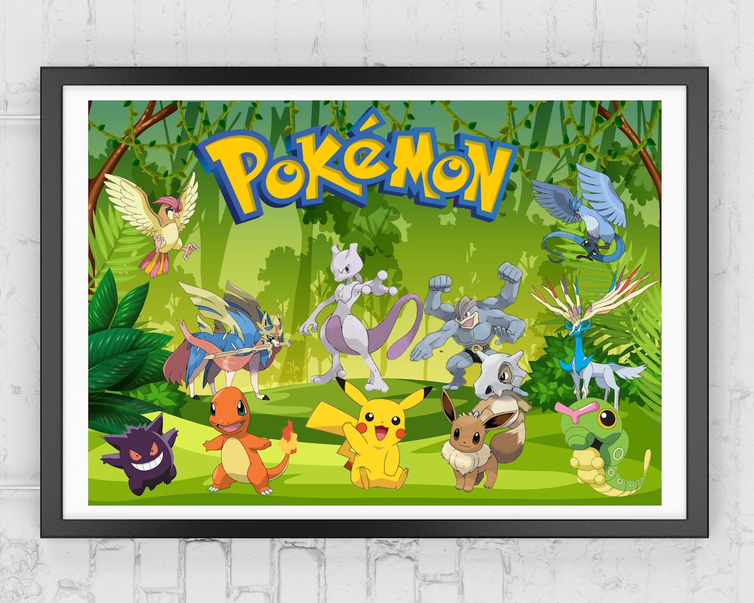 Pokemon Poster, Digital Wall Art Instant Download, Kids Room Decor ...