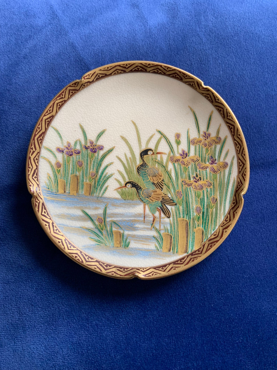 Satsuma Small Earthenware Collector's Plate From the Meiji Period 1880 ...