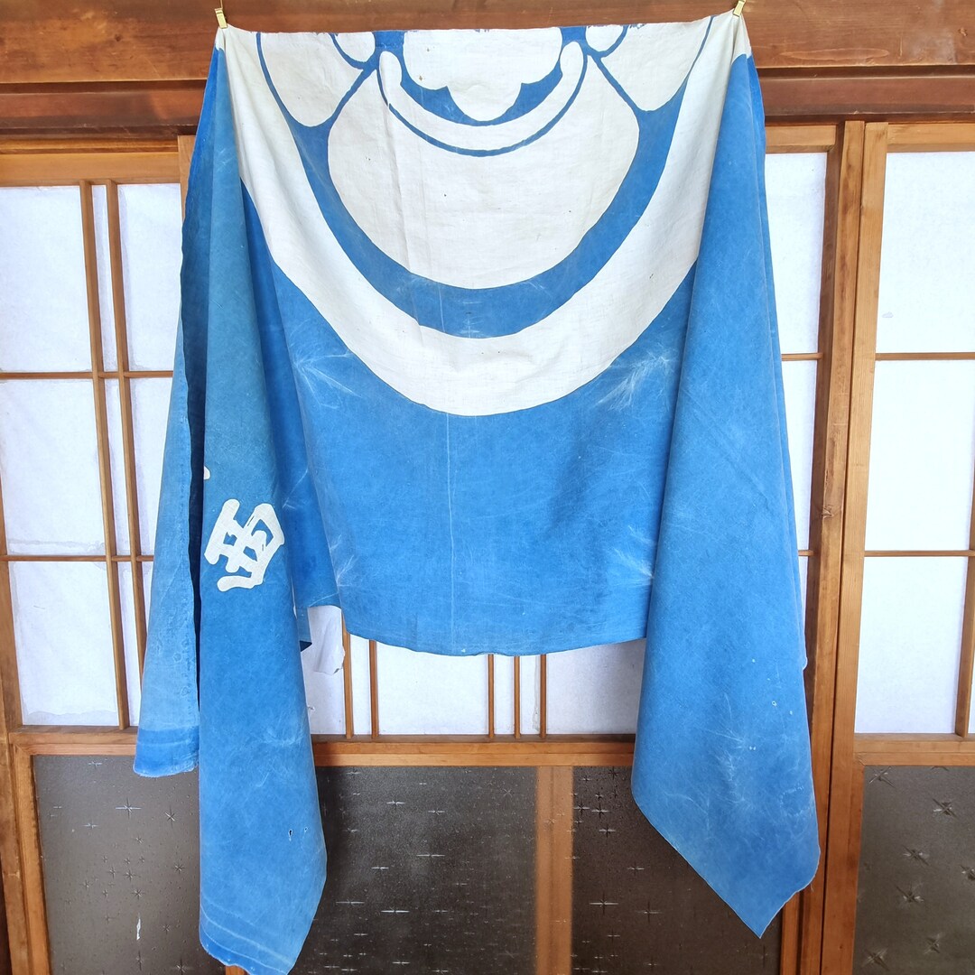 Boro Japanese Vintage Flag, Boro Nobori Upcycled to Long Scarf ...