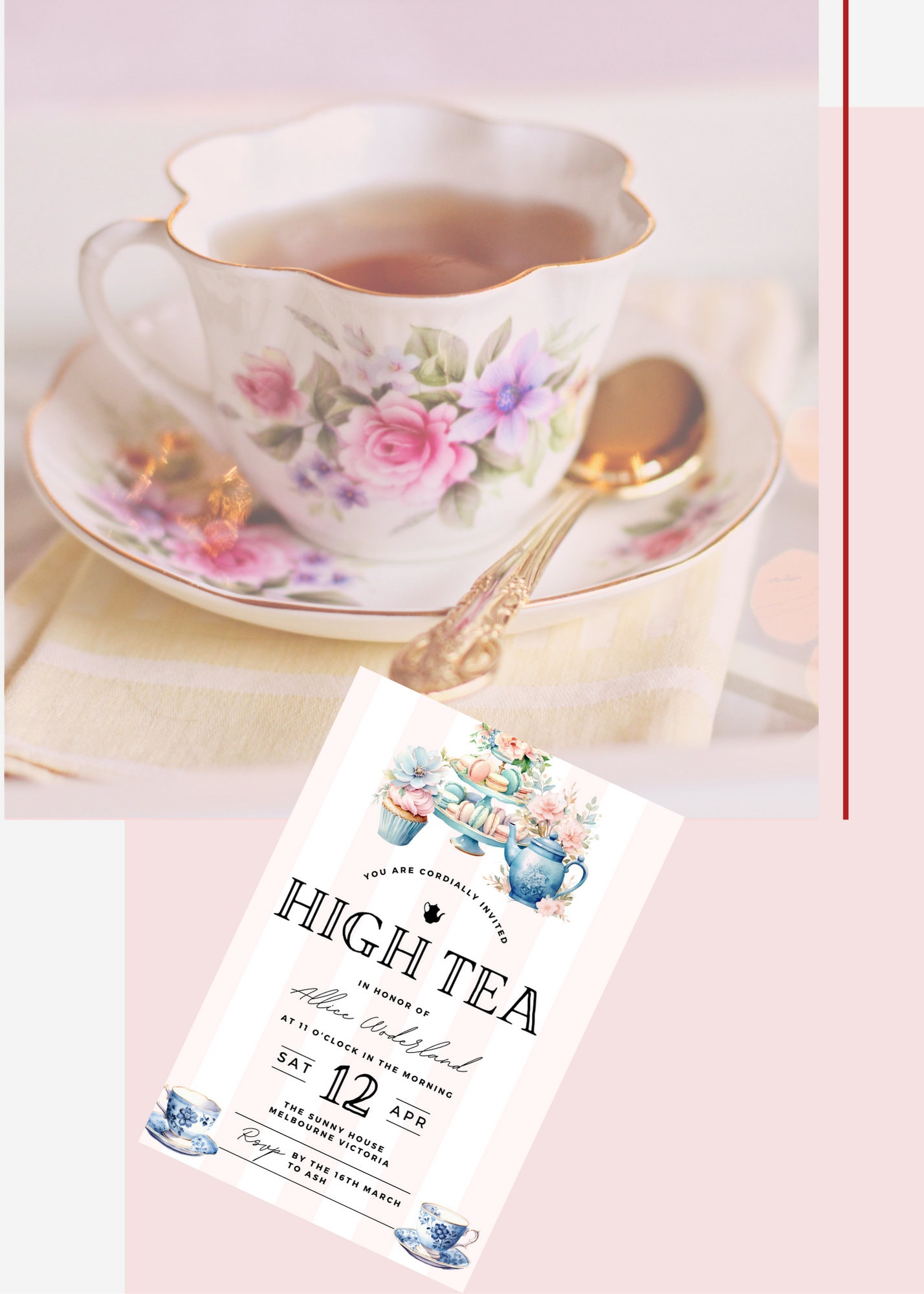 High Tea Party High Tea Invitation High Tea Tea Party Invitation ...
