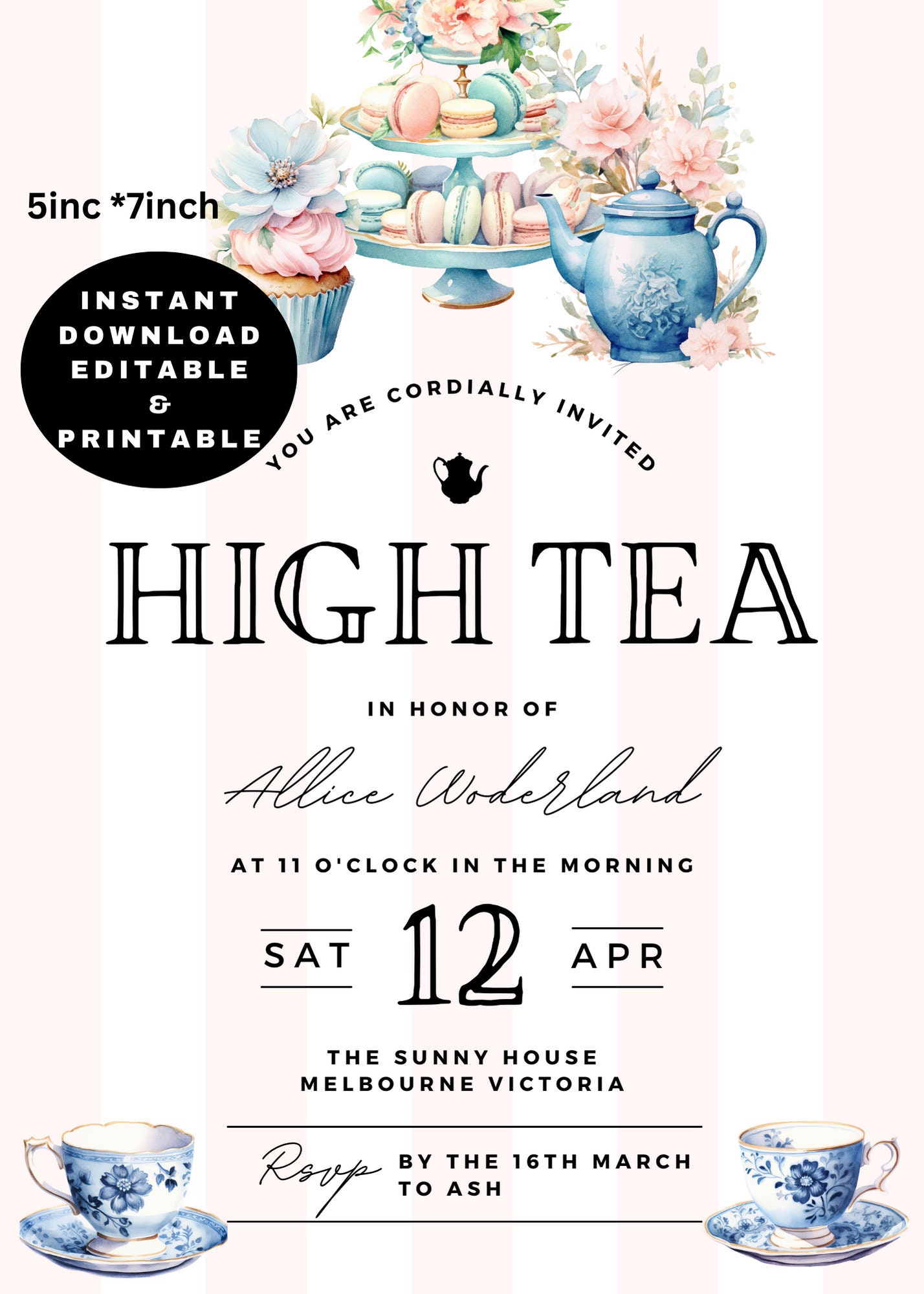 High Tea Party High Tea Invitation High Tea Tea Party Invitation ...