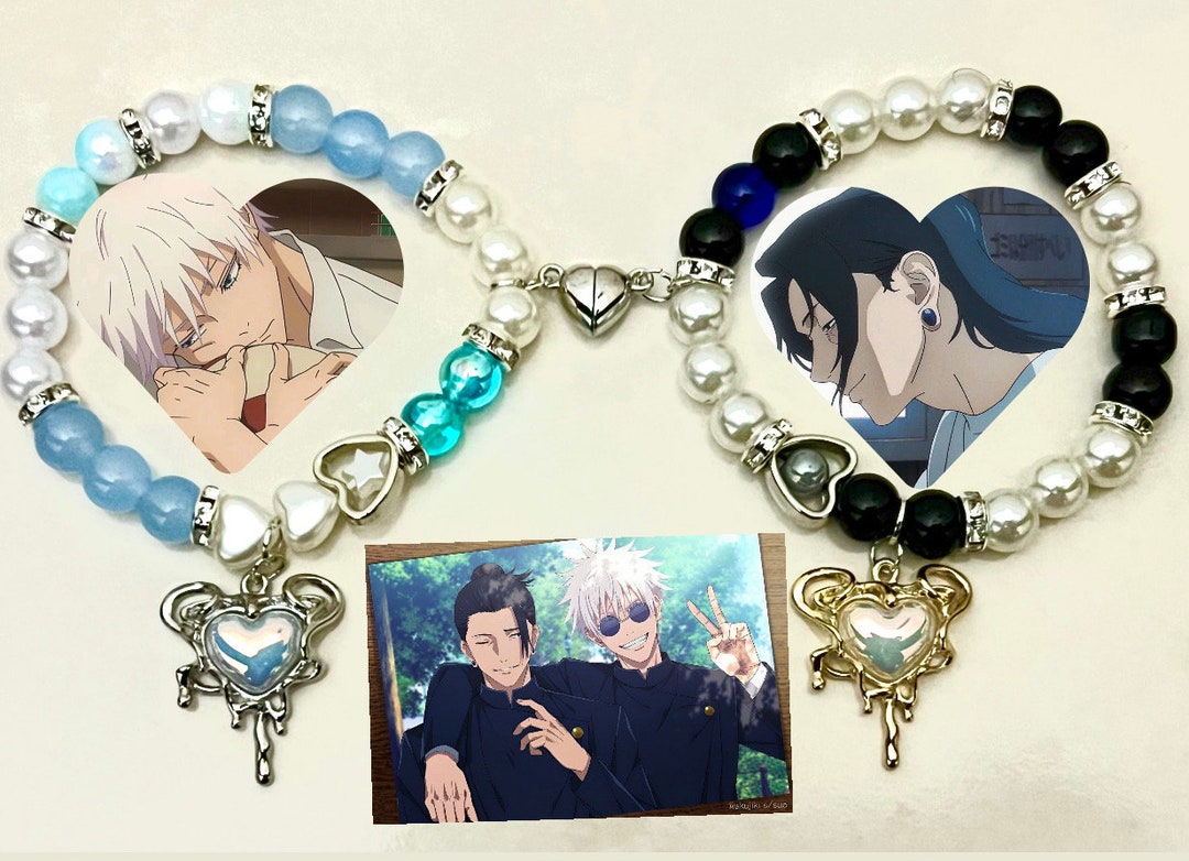 Satoru Gojo and Suguru Geto, Matching Beaded Bracelets Set of 2, Y2K ...