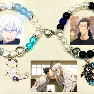 Satoru Gojo and Suguru Geto, Matching Beaded Bracelets Set of 2, Y2K ...