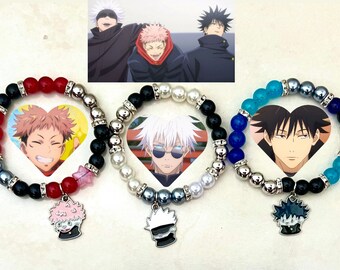 Satoru Gojo and Suguru Geto, Matching Beaded Bracelets Set of 2, Y2K ...