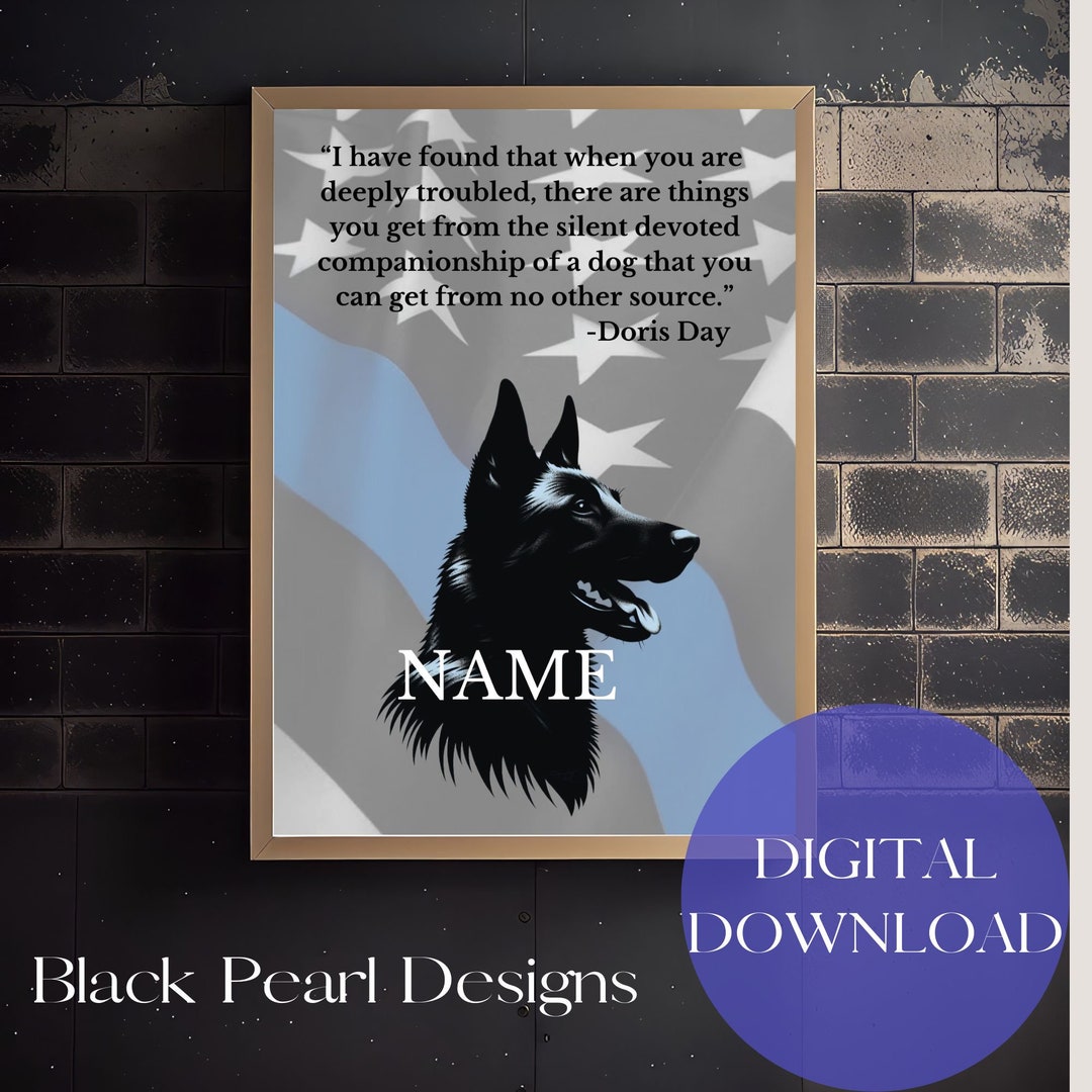 Personalized Law Enforcement Gift Belgian Malinois K9 Police Dog ...