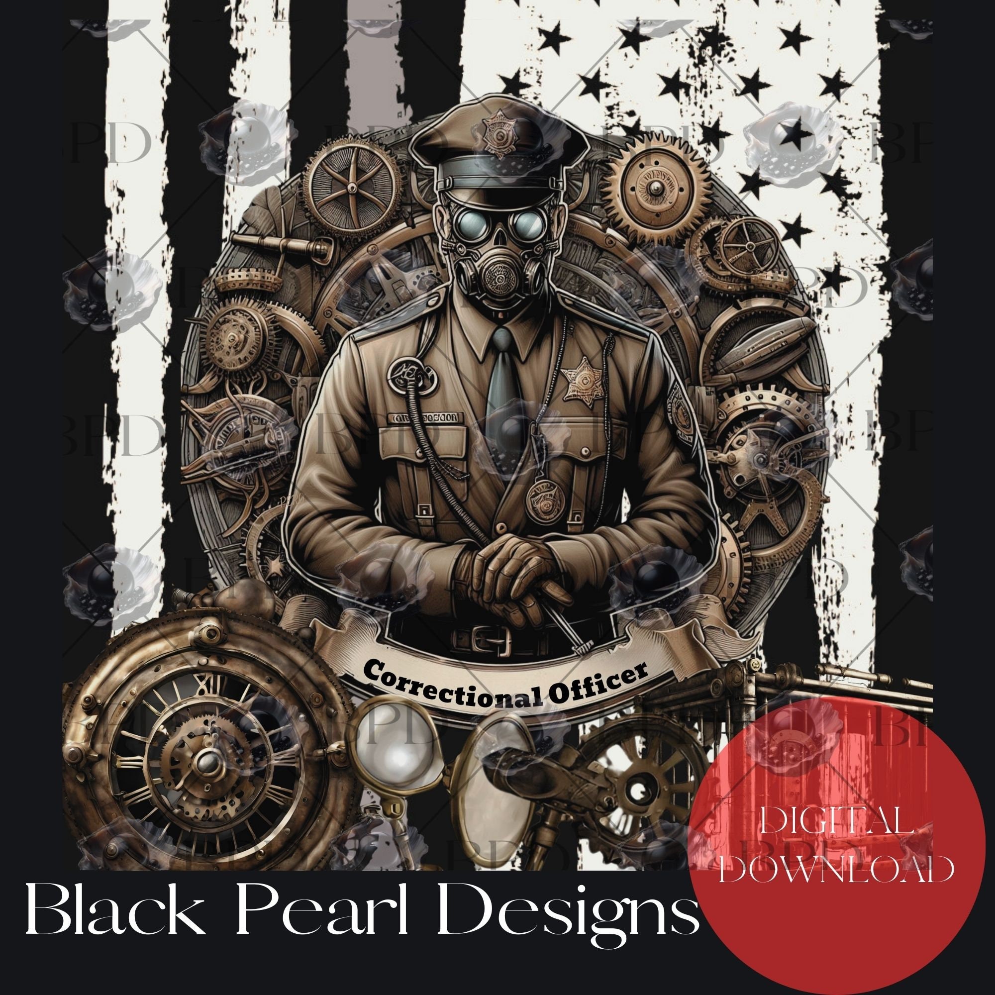 Steampunk Corrections Officer PNG and JPG File Artwork for Cups and ...
