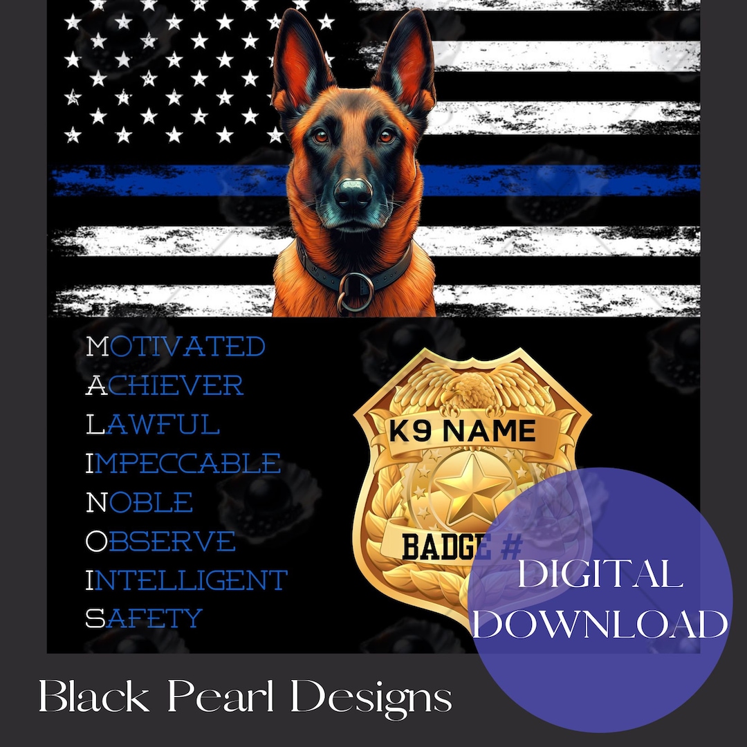 Belgian Malinois K9 Police Dog Artwork Digital Print Home Decor Wall ...