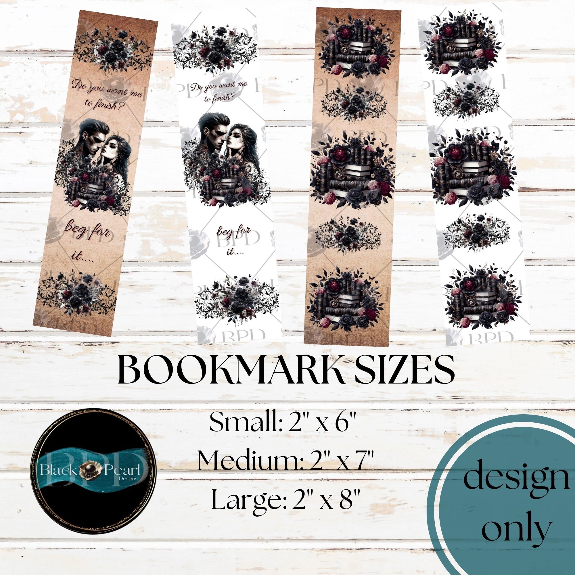 Dark Romance Bookmark Designs PNG Download Multiple Sizes & Designs for ...