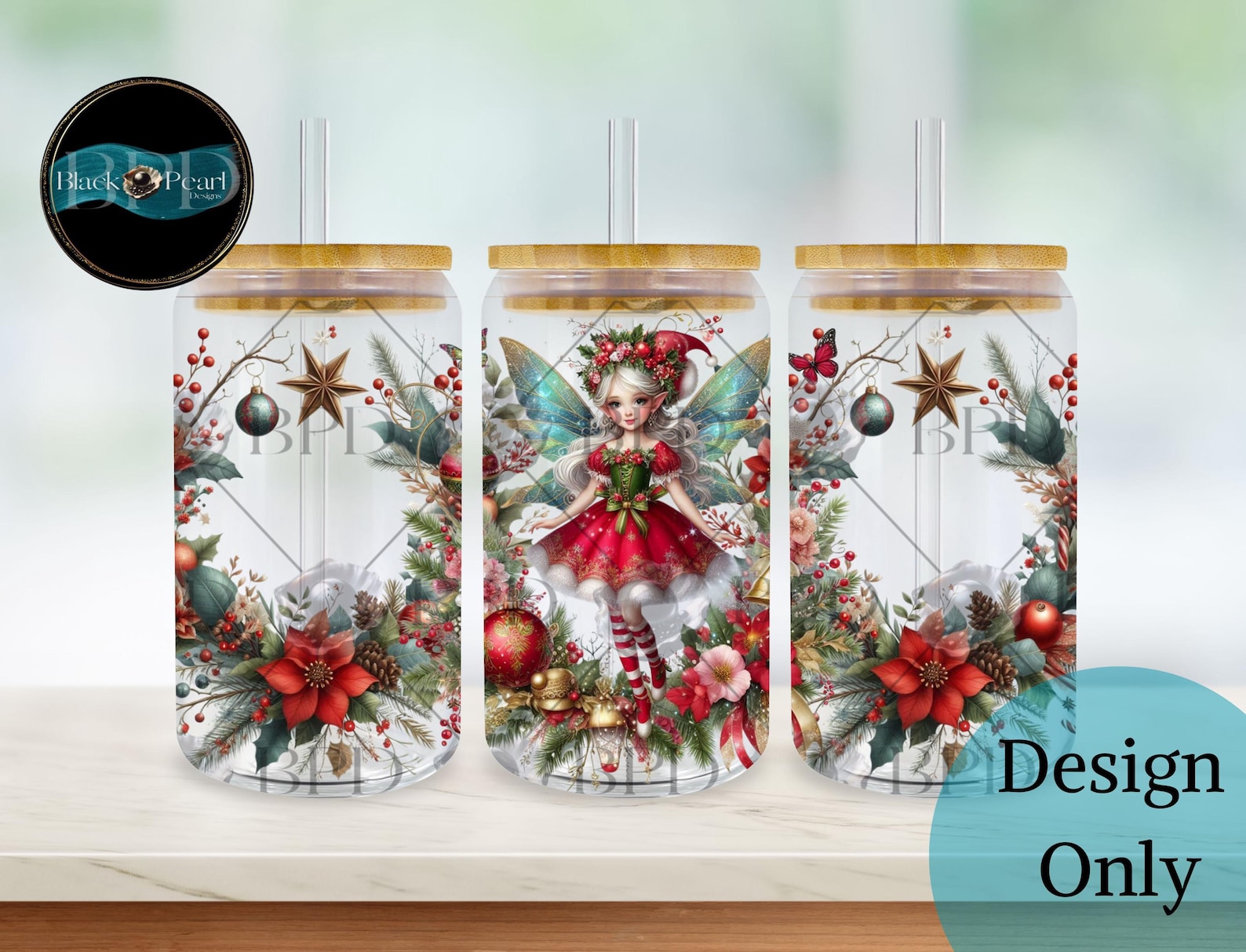 Christmas Fairy PNG Instant Download for 16oz Tumbler Enchanting ...