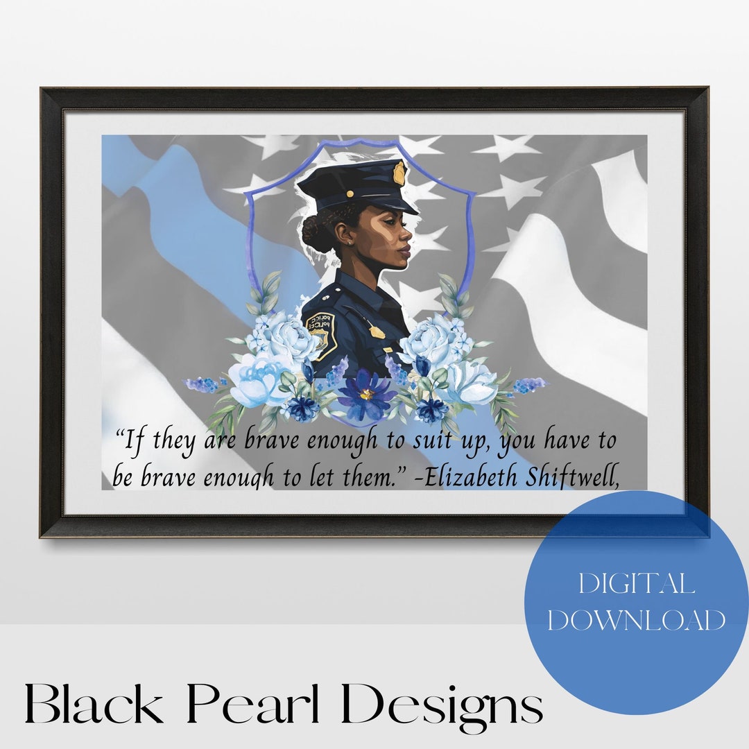 Feminine Police Officer Floral Artwork Digital Download Blue Badge ...