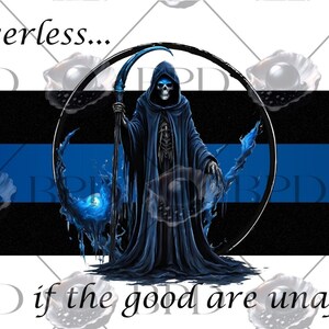 Police Grim Reaper Tumbler Wrap PNG | Blue Line Support 40oz Design ...