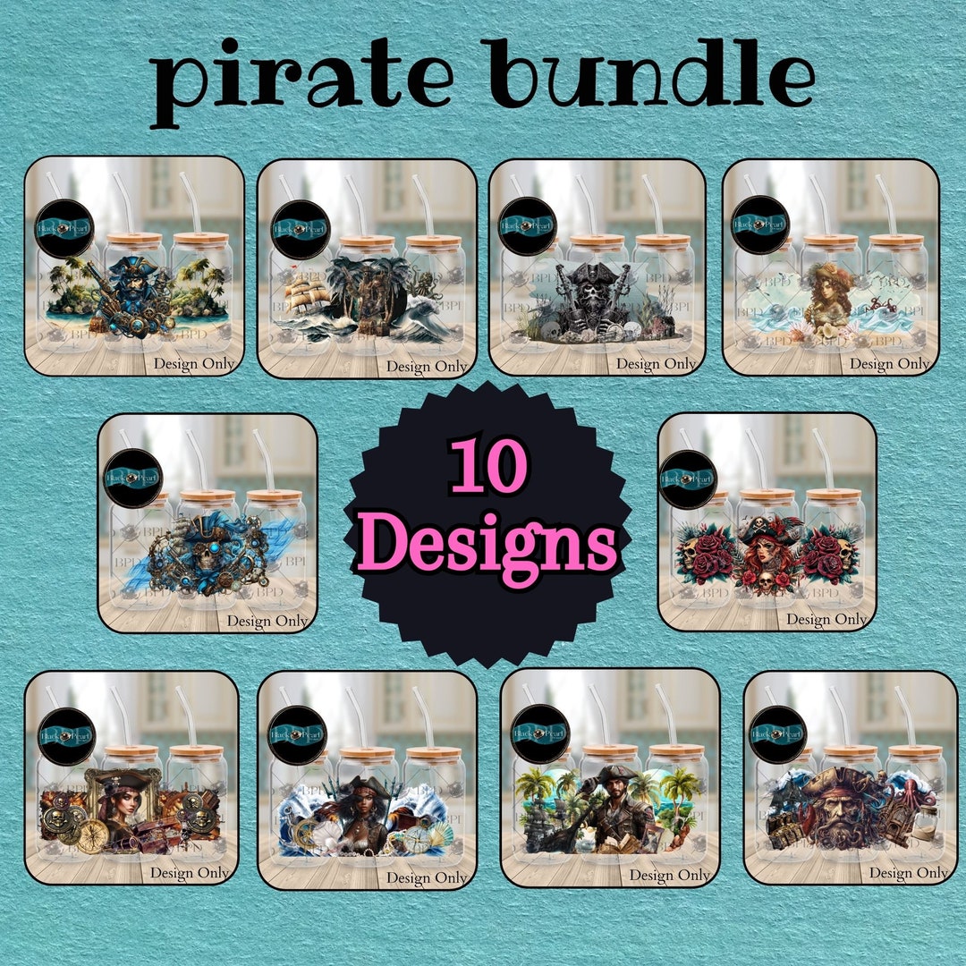 Ahoy Matey Grab Our 16OZ Bundle Pack of 10 Pirate PNG Wraps for Cups ...