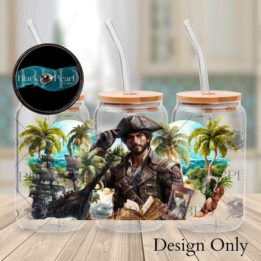 Pirates Ahoy! 16 Oz Libbey Wrap Digital Print for Pop Can Glass Jar PNG ...