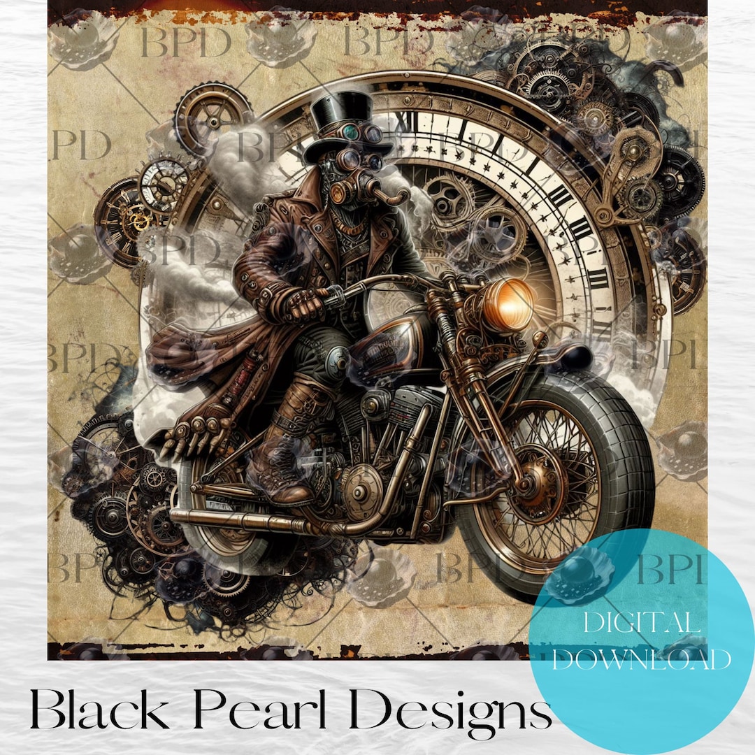 Steampunk Motorcycle PNG File Artwork perfect for Tumblers and Home ...