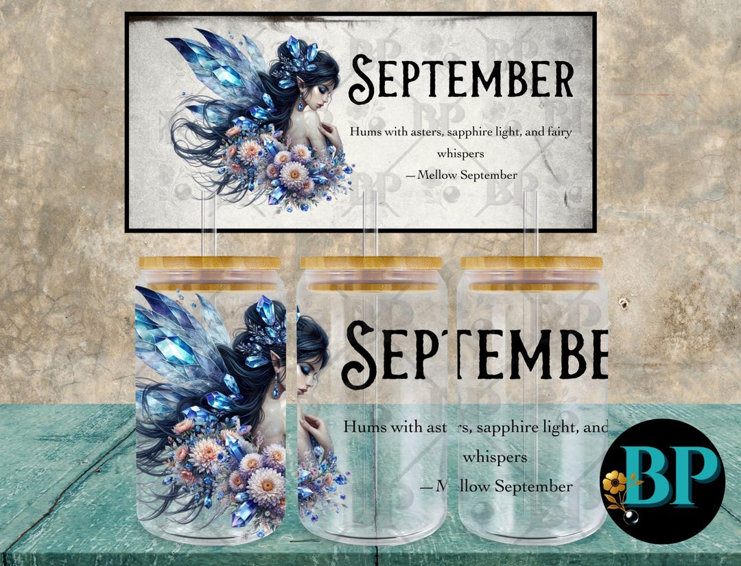 September Fairy PNG for 16oz Tumbler | Fantasy Birthday Fairy Design ...