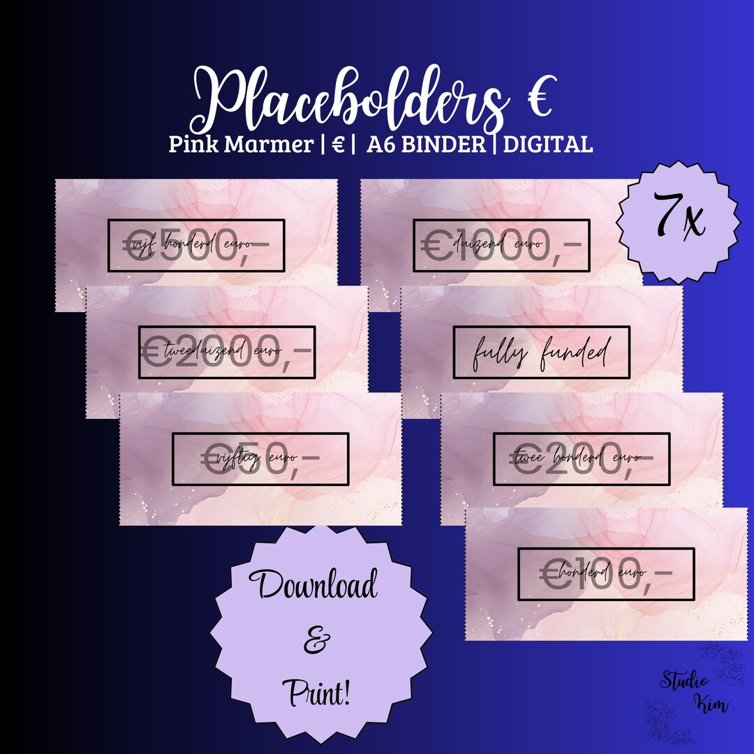 Placeholders Fake Money Props for Cashstuffing Euro 7 Items - Etsy
