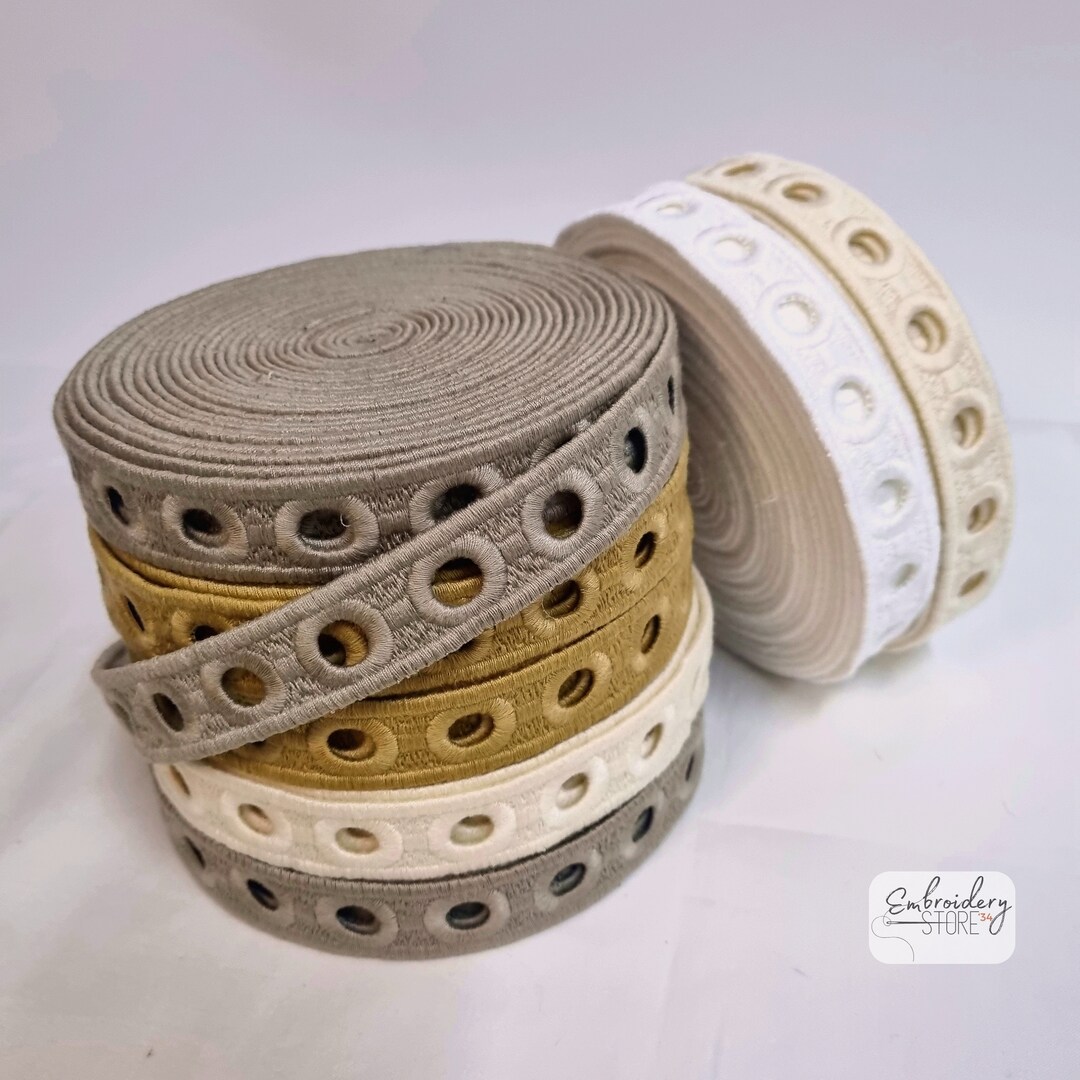 Vintage Style Embroidery Band With Ring Pattern - 0.8'' Wide Ribbon ...
