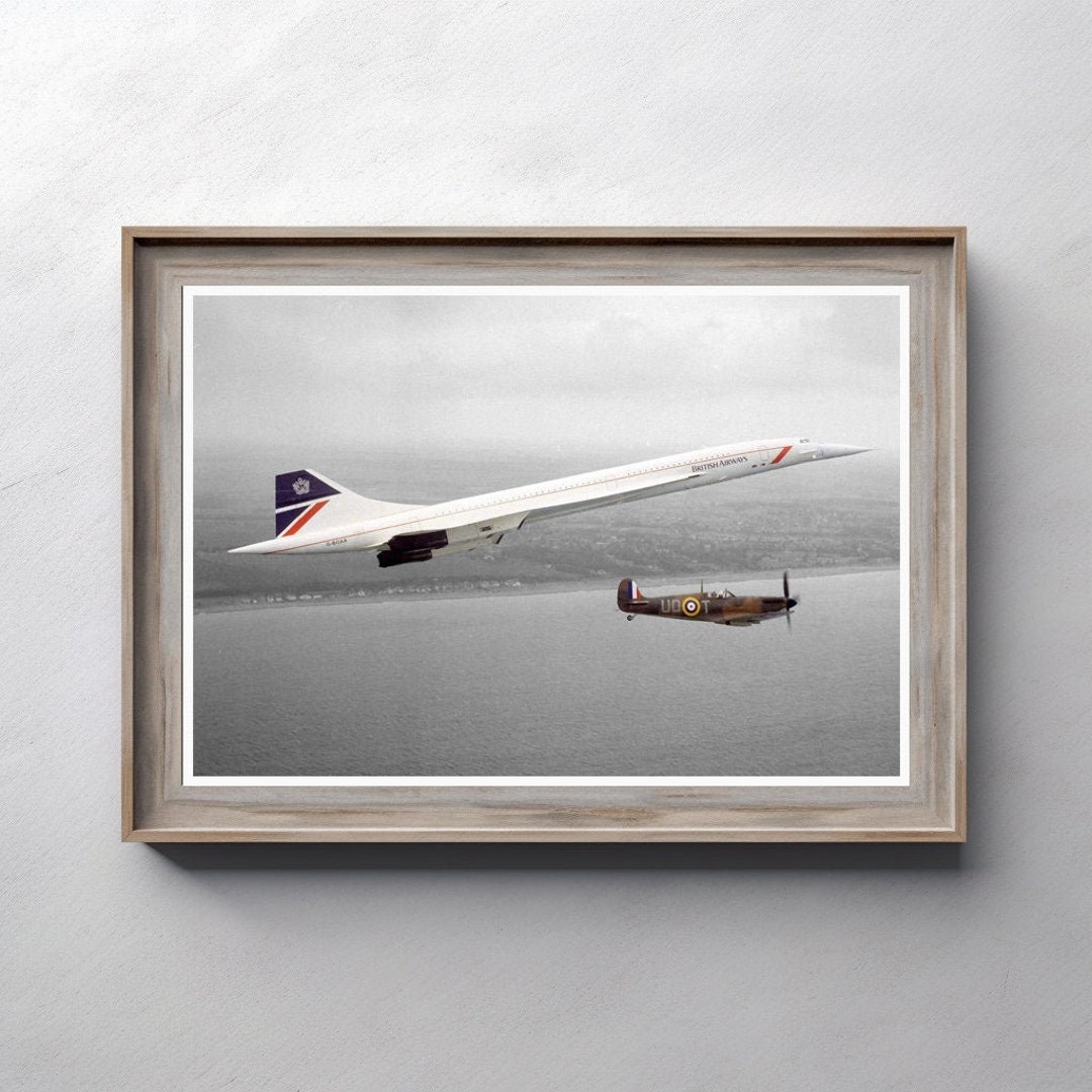 Concorde Spitfire Aviation Icons FINE ART PRINT Picture Poster Wall ...