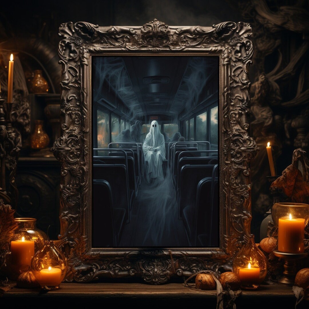 Ghost on a Bus Gothic Halloween Poster Print Wall Art - Etsy