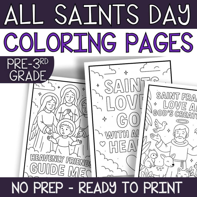 All Saints Day Coloring Pages \ Sheets Catholic Religion Kids Activity ...