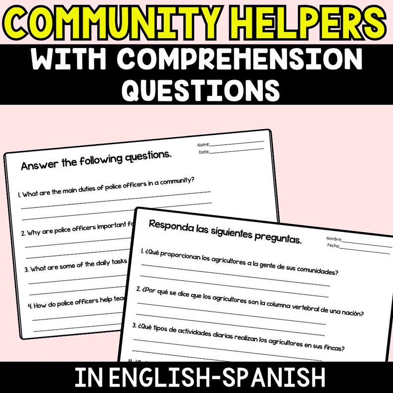 Community Helpers Labor Day Reading Passages and Writing Activities ...