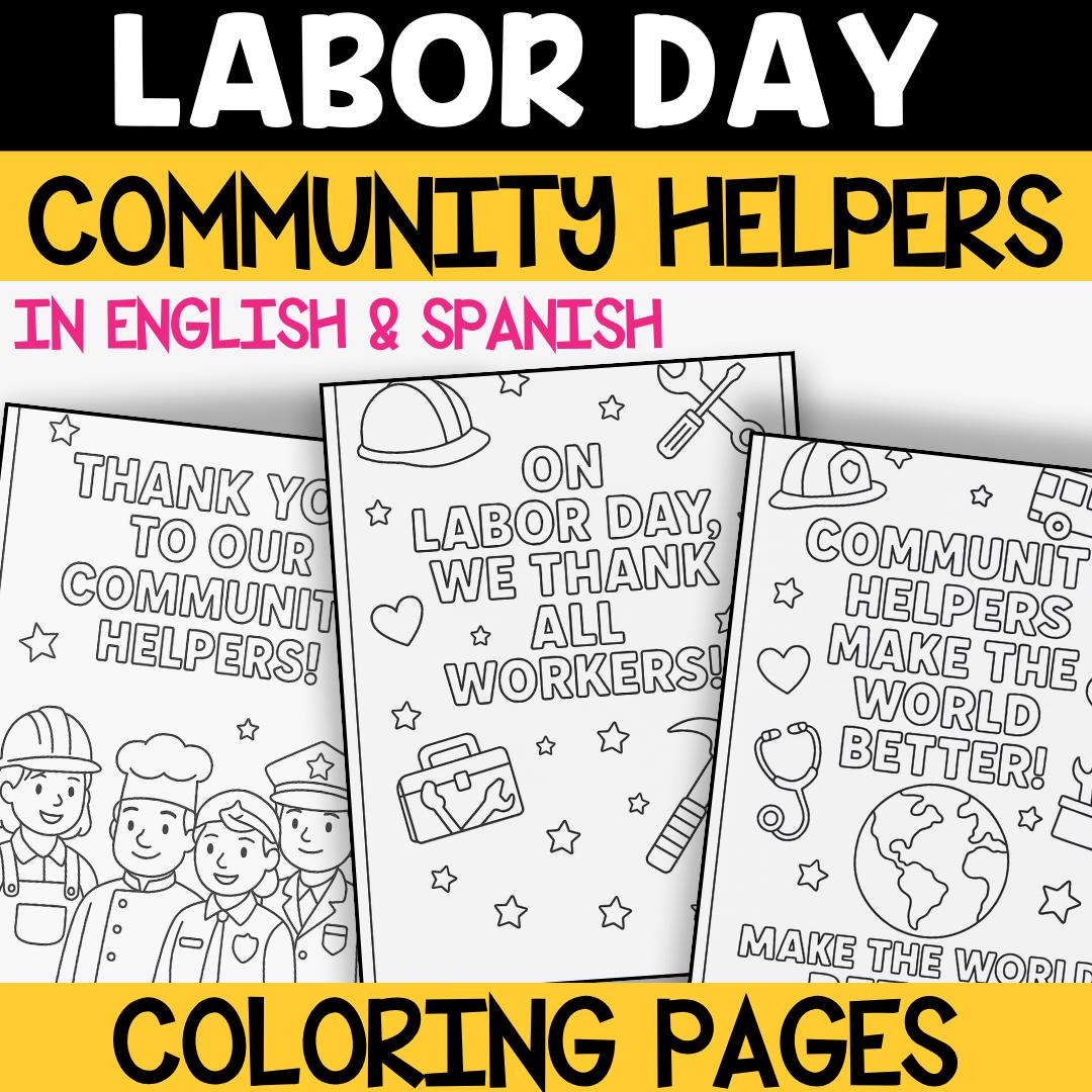Community Helpers Coloring Pages | Labor Day Activities | Bilingual in ...