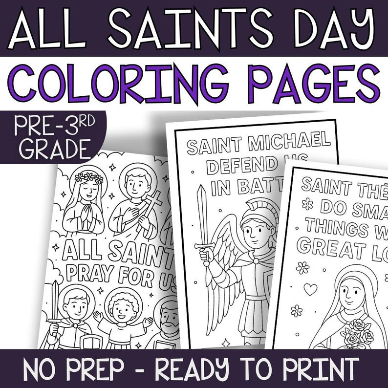 All Saints Day Coloring Pages \ Sheets Catholic Religion Kids Activity ...