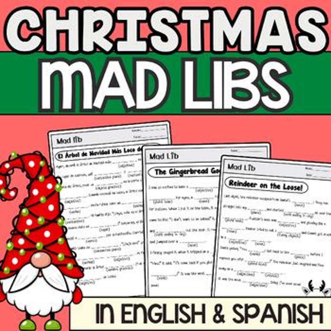 Christmas Mad Libs Parts of Speech(nouns, Verbs, Adjectives) Grammer ...