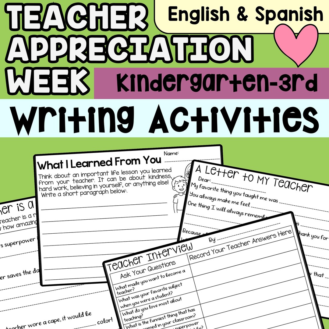 Teacher Appreciation Week Worksheets \ Thank You Letters, Certificates ...