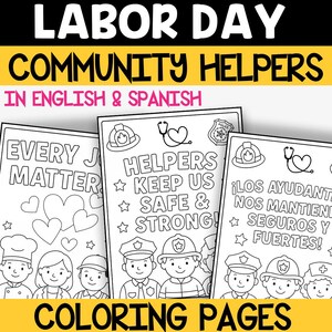 Community Helpers Coloring Pages | Labor Day Activities | Bilingual in ...