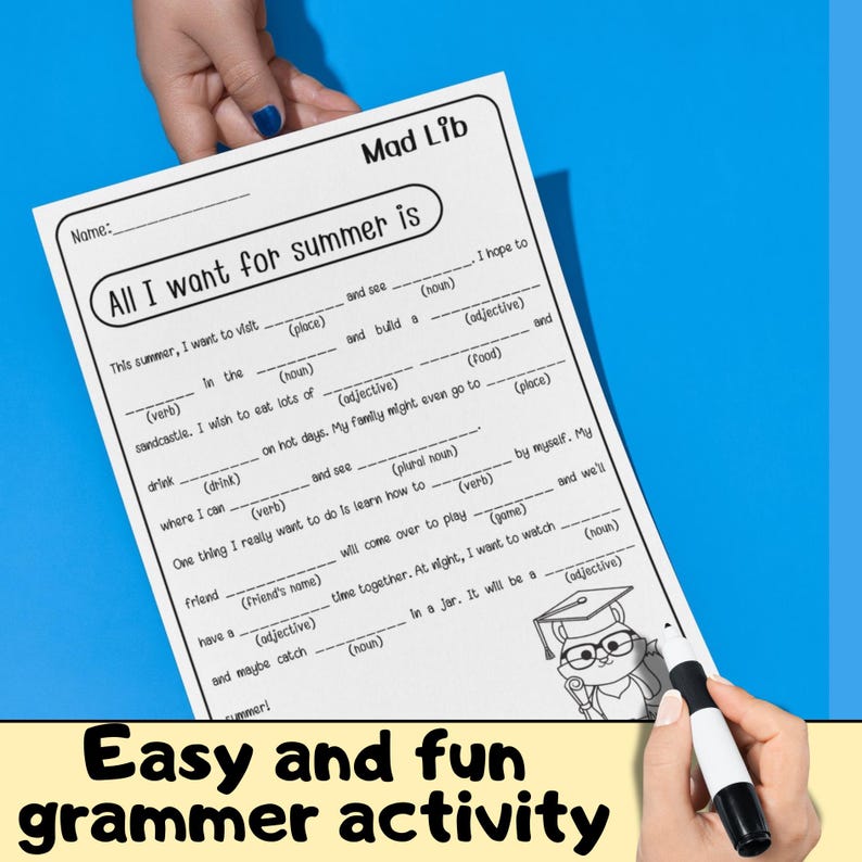 End of the Year Mad Libs for Kids | English and Spanish | Printable ...