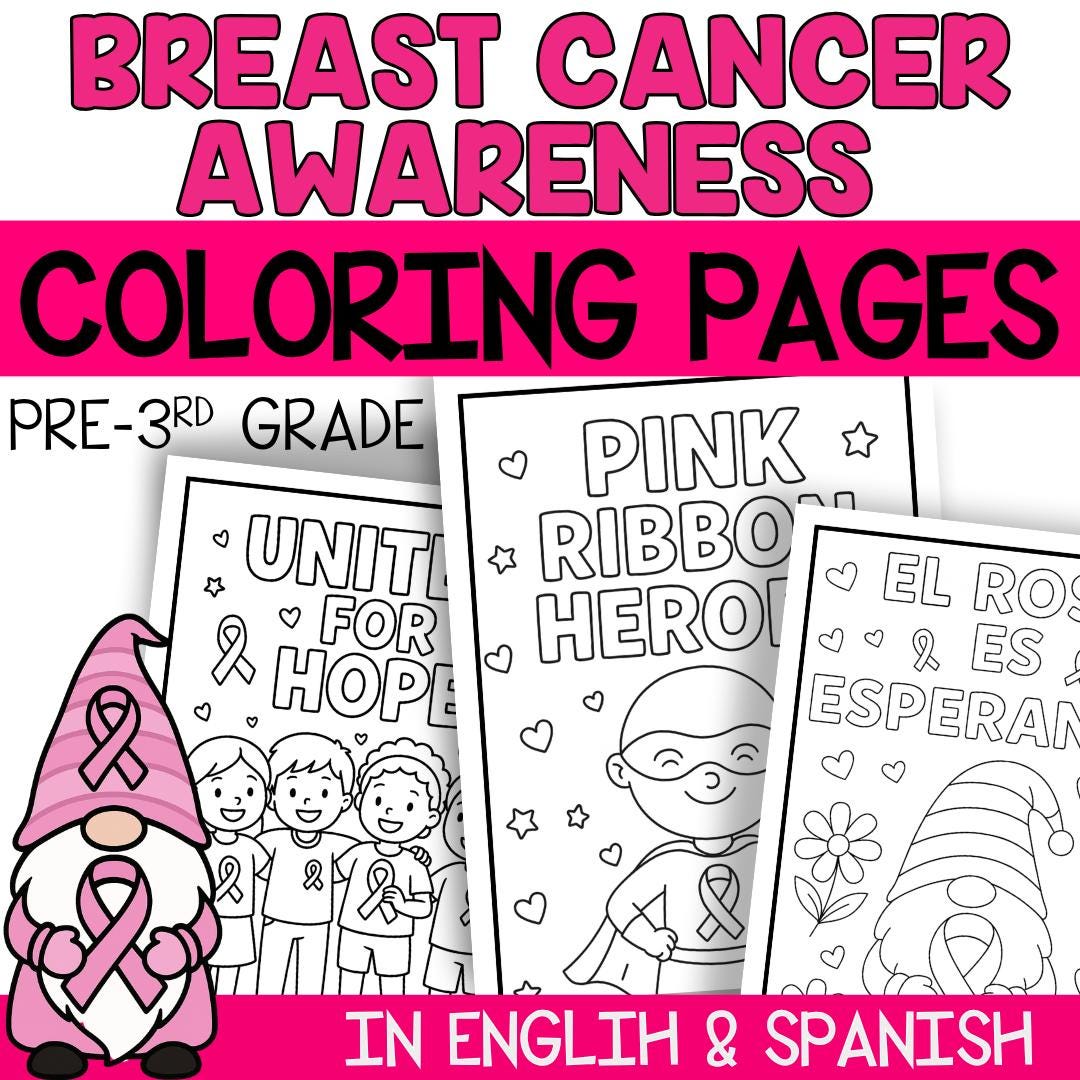Breast Cancer Awareness Month Coloring Pages | Pinktober Printable ...