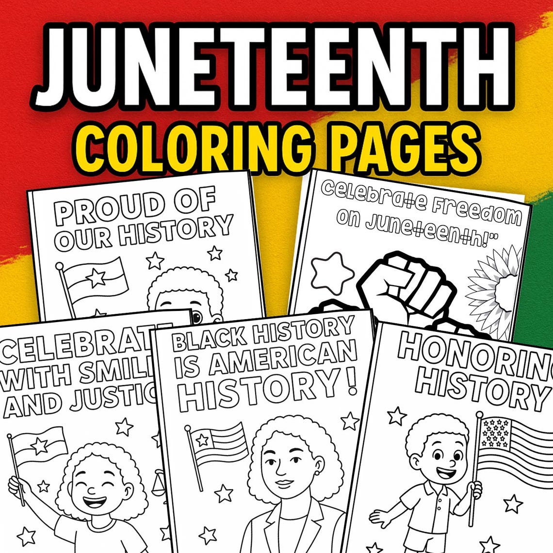 Juneteenth Coloring Pages for Kids | Black History Month Activity ...