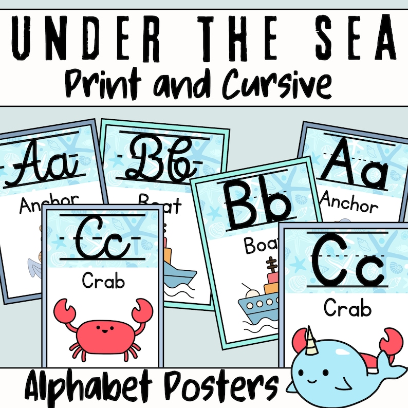 Under the Sea Classroom Decor Alphabet Posters - Etsy