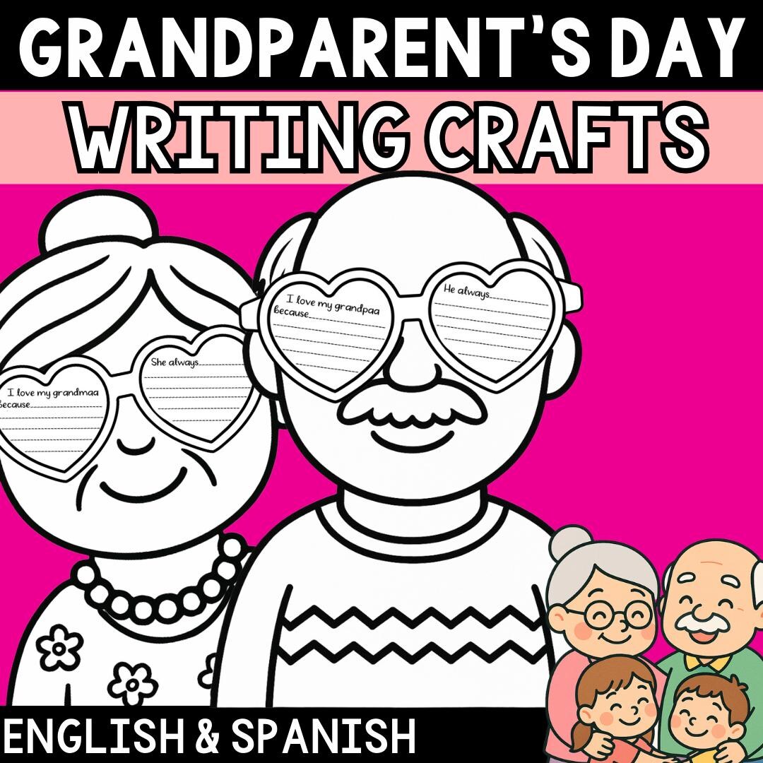 Grandparents Day Writing Craft: Bilingual Printable Gift (PDF Download ...