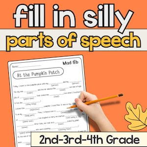 Fall Autumn Mad Libs Fun Grammer Activities Parts of Speech (nouns ...
