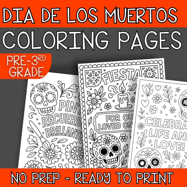 Día De Los Muertos Coloring Pages | Day of the Dead Activities for Kids ...