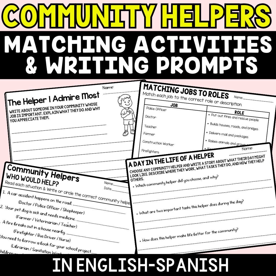 Community Helpers Labor Day Reading Passages and Writing Activities ...