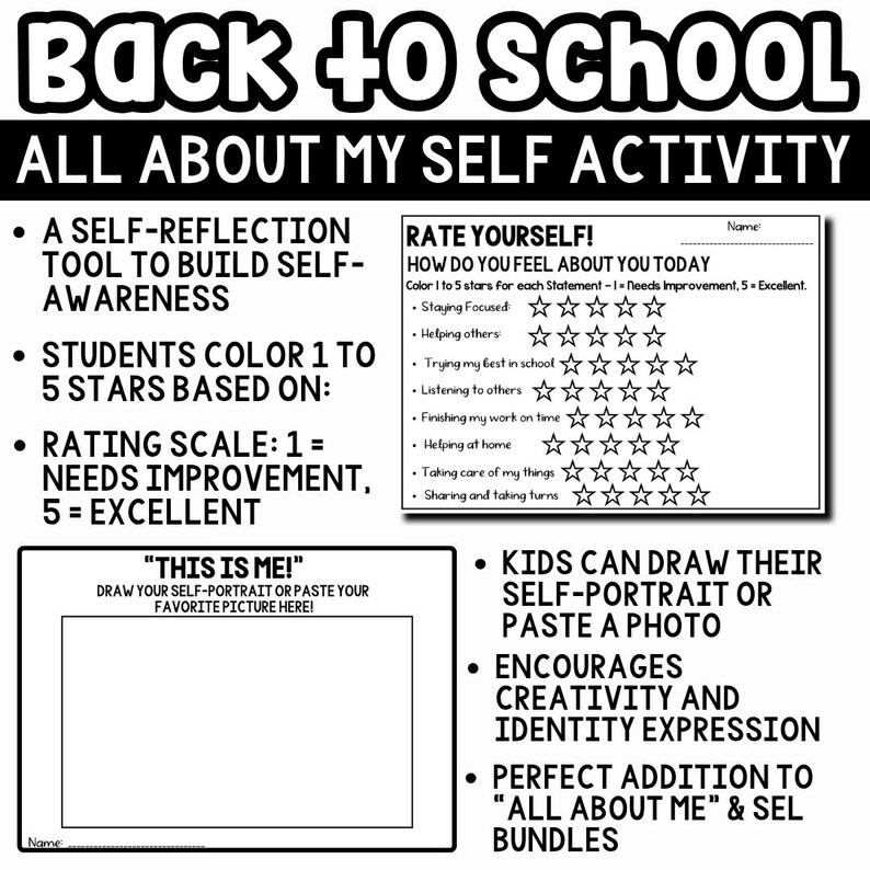 All About Me Activity Pack | English + Spanish Worksheets | Back to ...