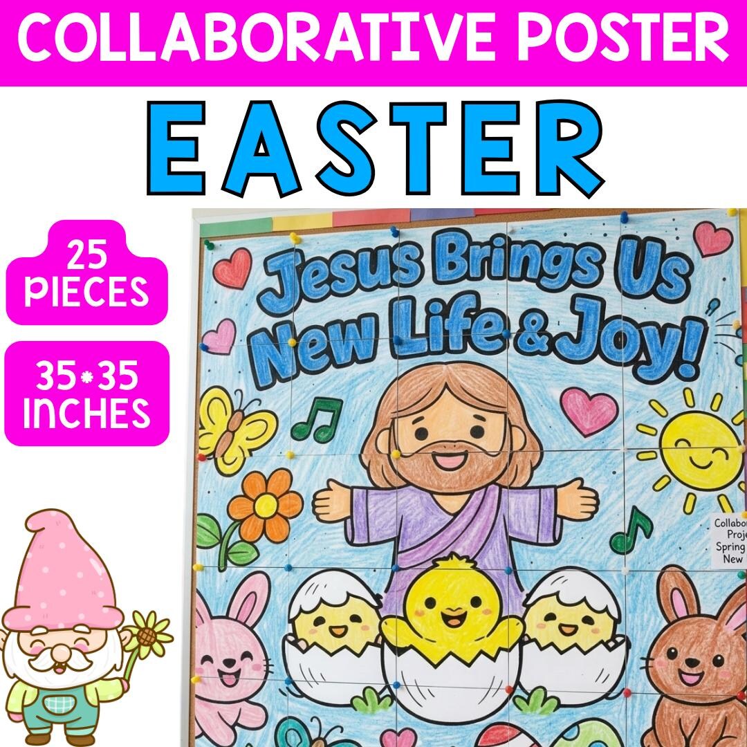 Easter Collaborative Poster, Christian Spring Classroom Decor, Jesus ...